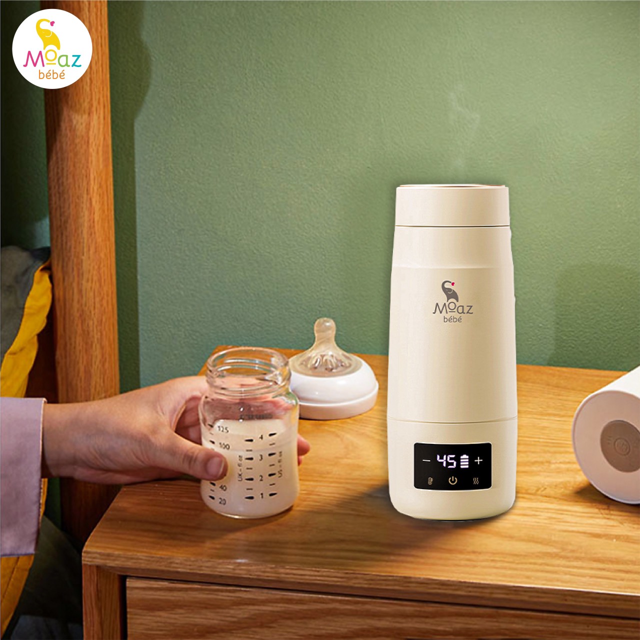 Bình đun nước pha sữa di động Moaz Bebe MB058 cho bé ấm đun nước mini ...