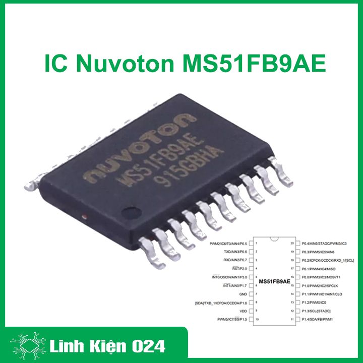 IC Nuvoton MS51FB9AE dải điện áp 2.4-5.5V | Lazada.vn
