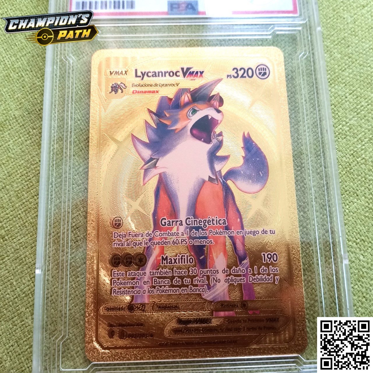 Thẻ Gold Pokemon lá Lycanroc Vmax Golpe 125 198 siêu cấp sói lãng tử ...