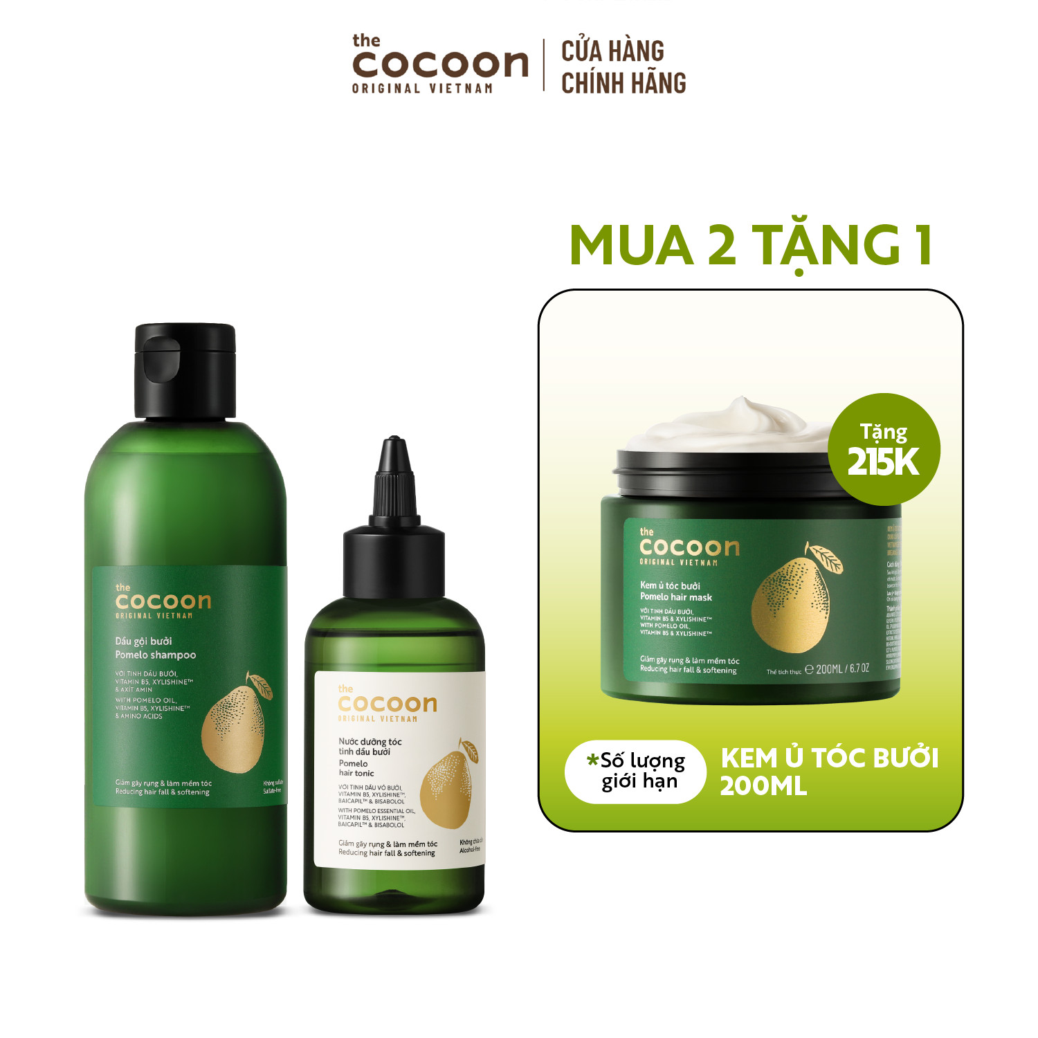 Túi Refill - Dầu gội bưởi Cocoon giúp giảm gãy rụng và làm mềm tóc ...