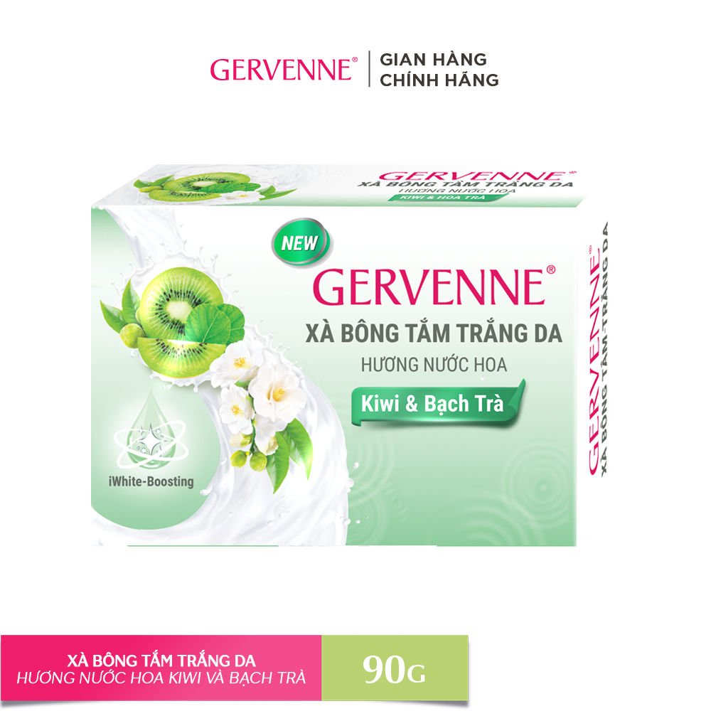 Gervenne Xà bông tắm trắng da hương nước hoa Kiwi Bạch Trà 90g - MixASale
