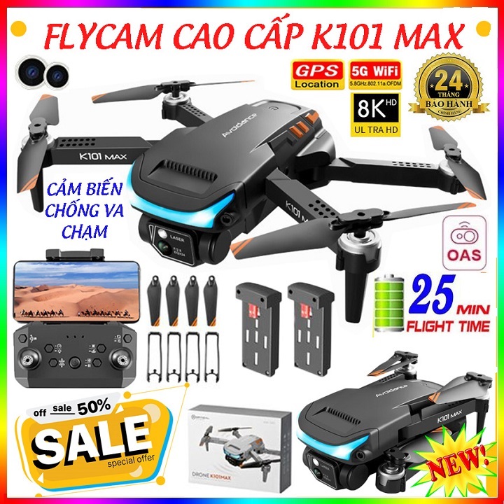 Flycam Camera 4K K101 Max - cảm biến va chạm - Drone camera 4k - Phờ ...