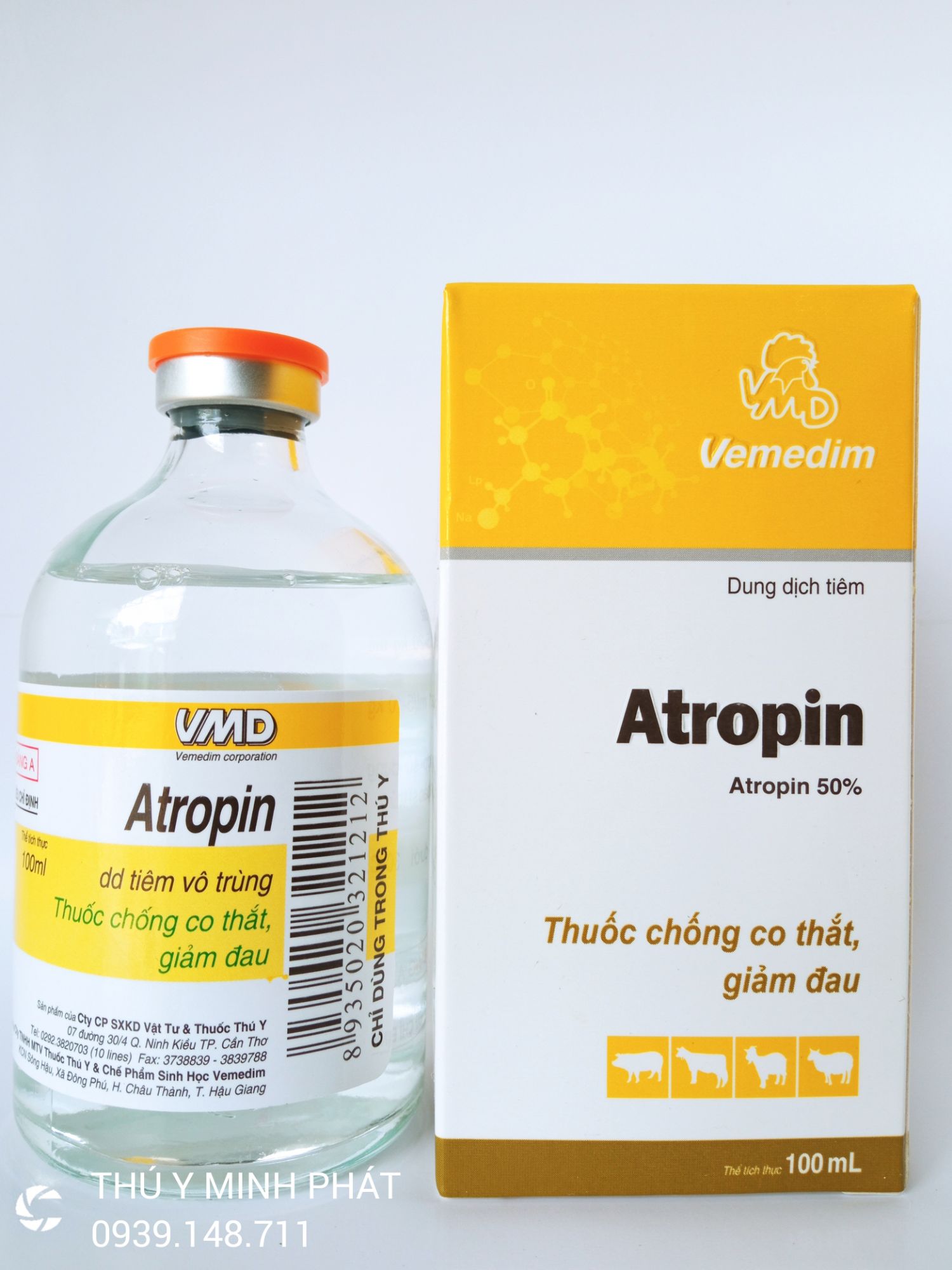 ATROPIN chai 100ml Dung dịch tiêm vô trùng Th.uốc chống co thắt, giảm ...