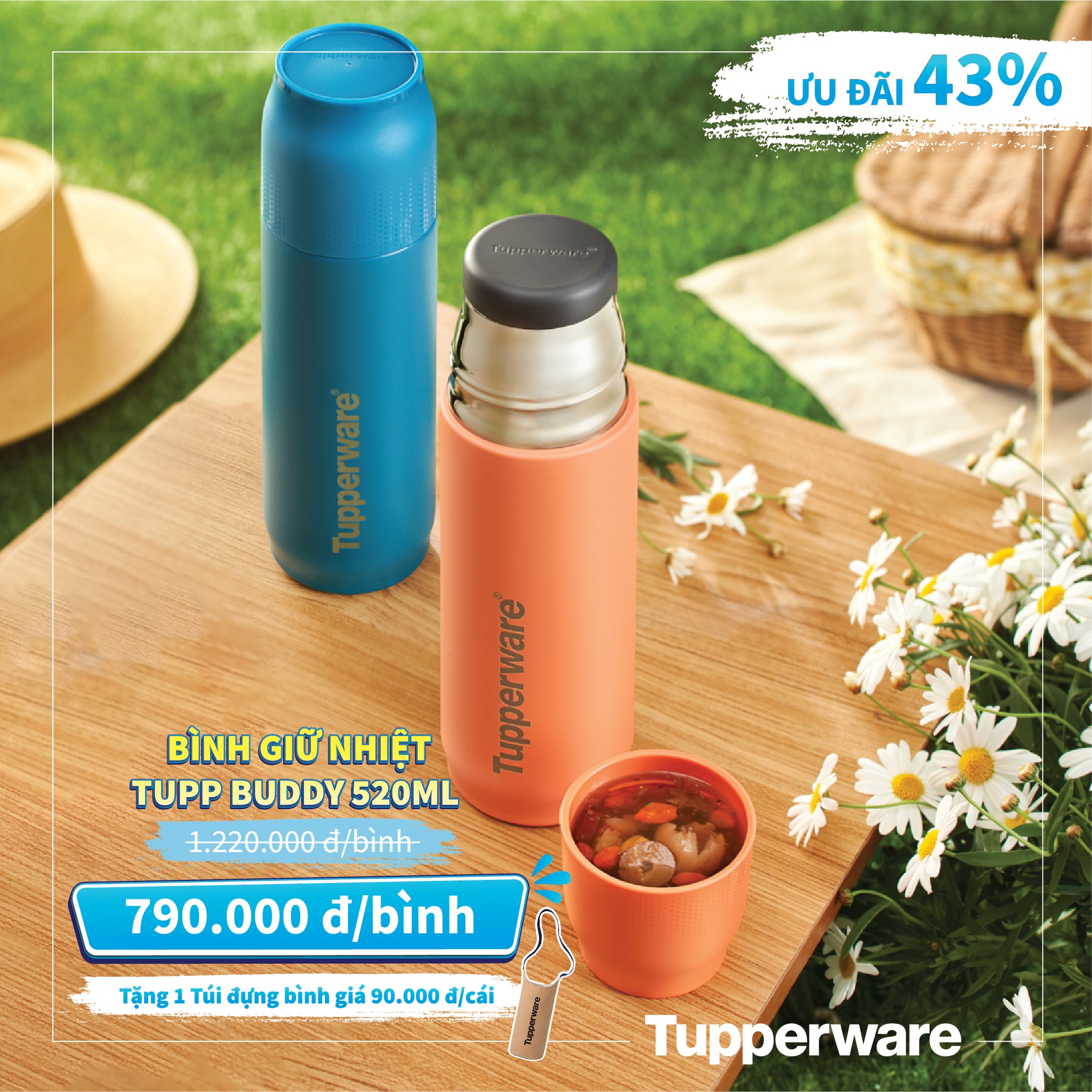 Bình Giữ Nhiệt Tupperware Buddy Tup 520ml | Lazada.vn