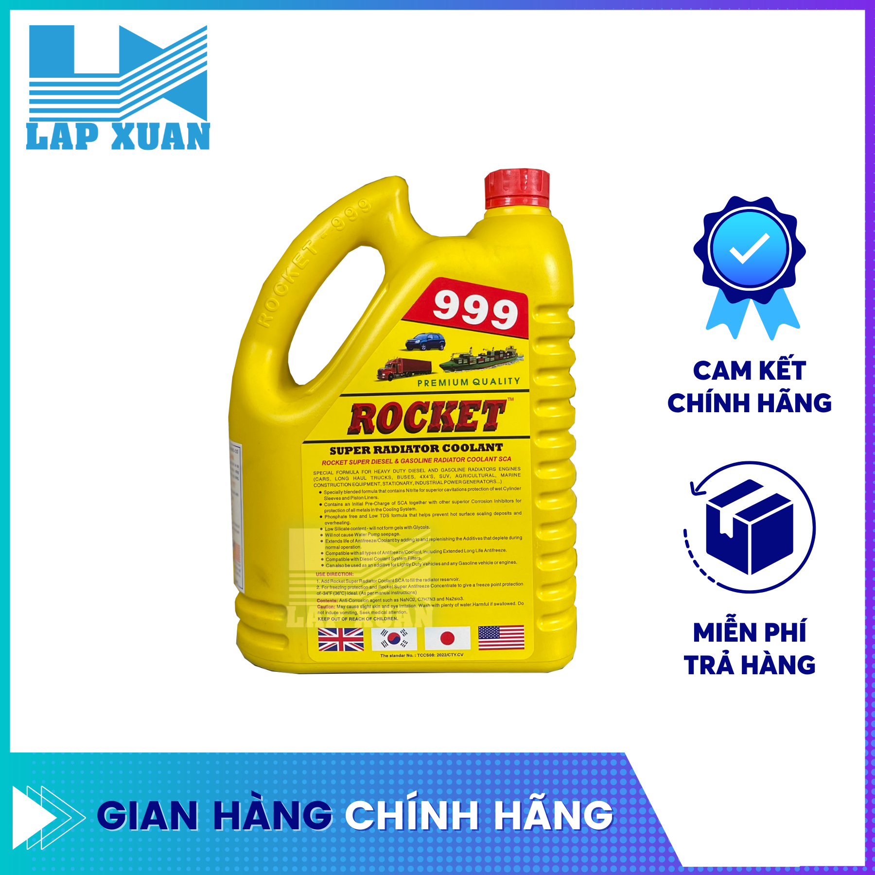 Nước làm mát Mitsubishi 4L MZ313950 ( NƯỚC GIẢI NHIỆT Ô TÔ MÀU XANH ...