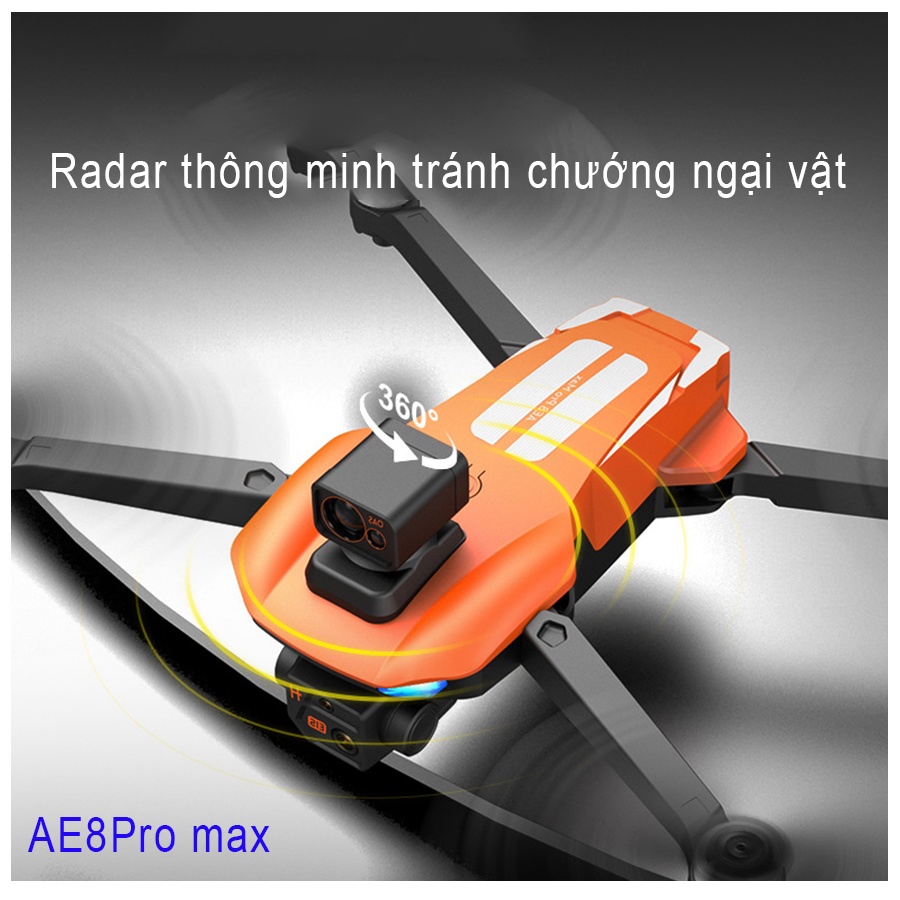 Flycam AE8 MAX Cảm Biến Tránh Va Chạm 4 Chiều Máy Bay Không Người Lái Định Vị G.P.S Chụp Ảnh ...