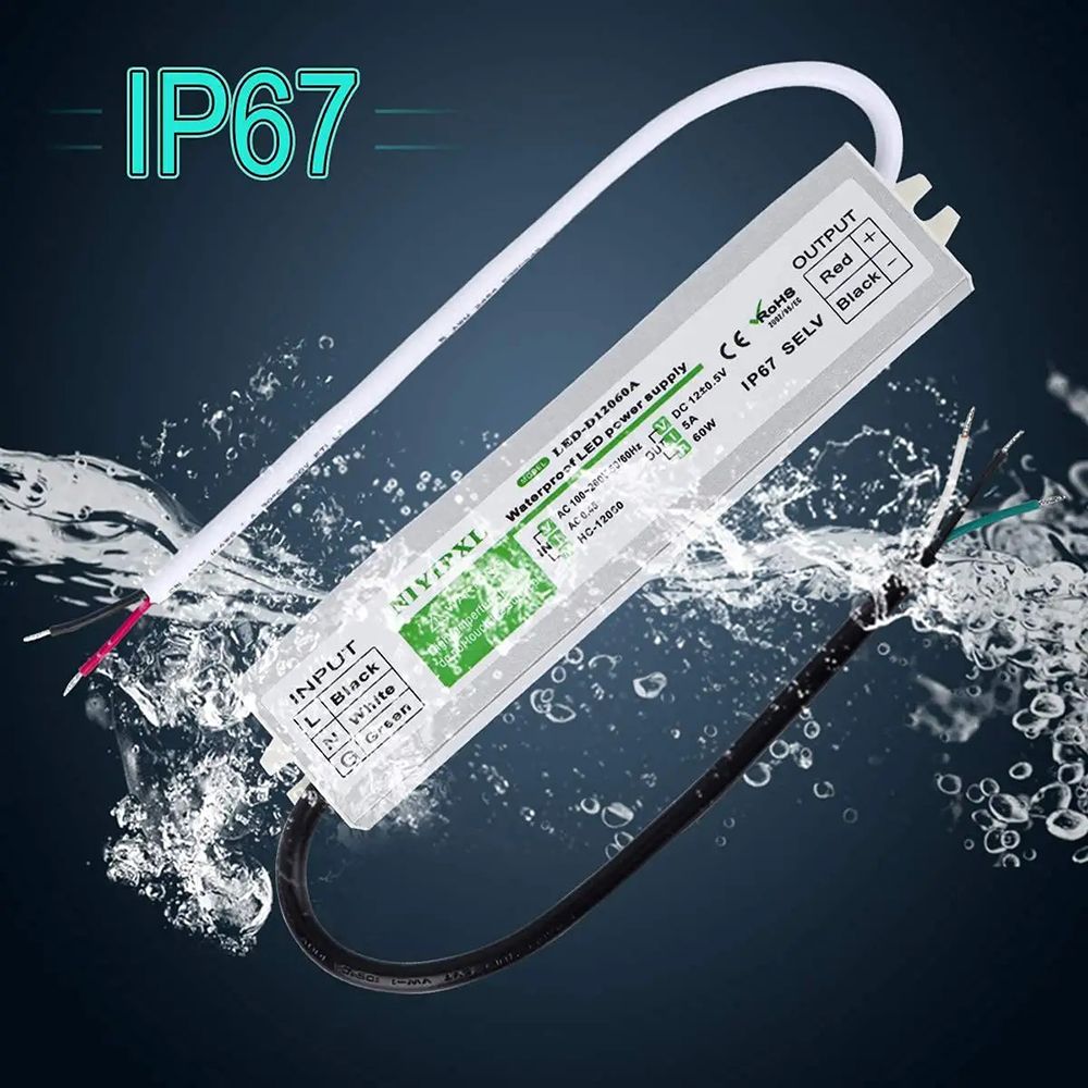 ที่ HETU070703. Universal IP67 DC 12V Slim Light Adapter ไดร์เวอร์ LED Light Transformer LED ...