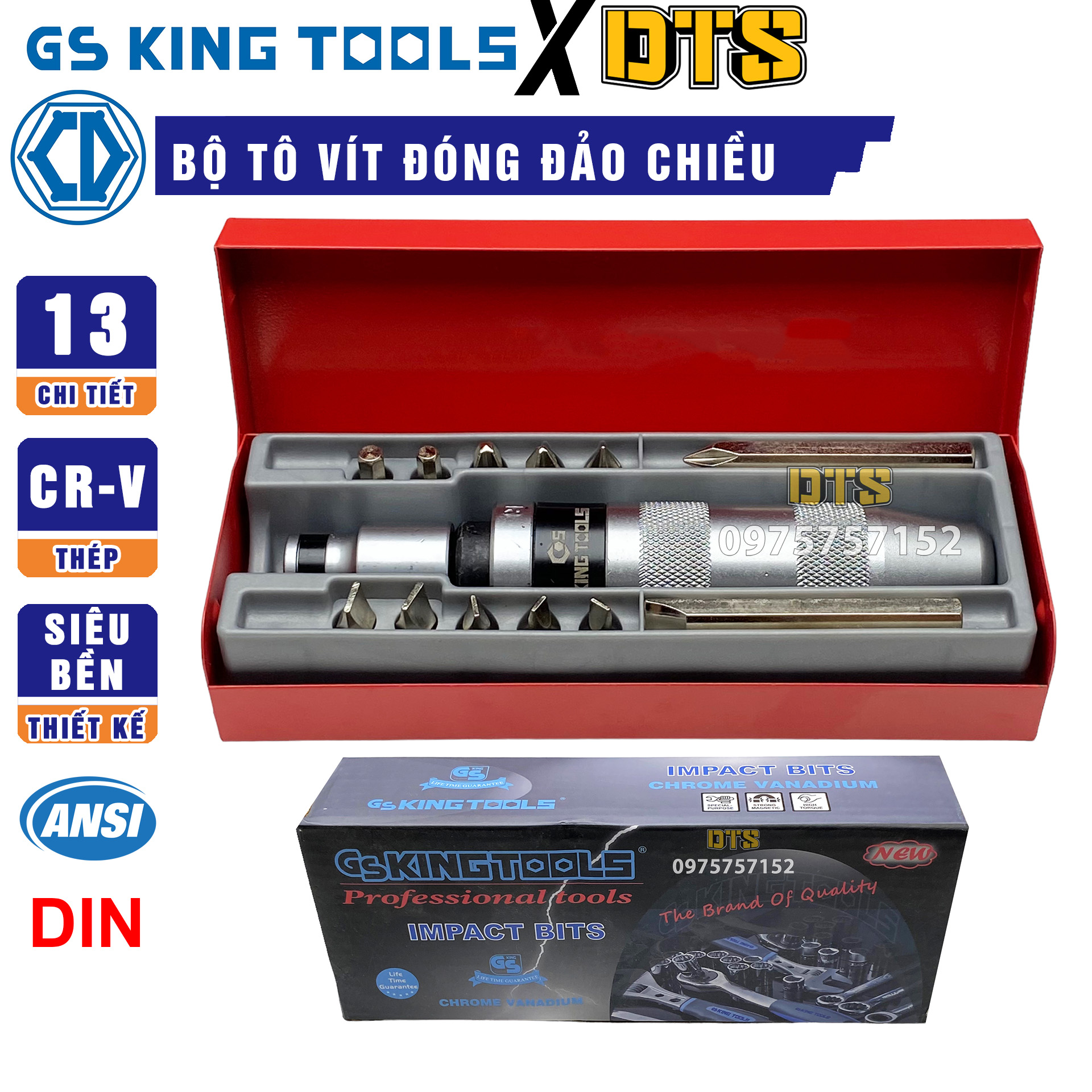 Bộ tua vít đóng đảo chiều 13 món KING TOOLS chính hãng Taiwan | Bộ tô ...