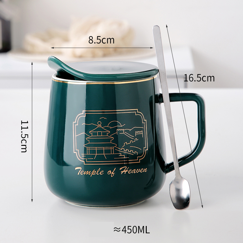 Nordic Ins nhà Mug với nắp muỗng cá tính xu hướng gương cup ăn sáng cup ...