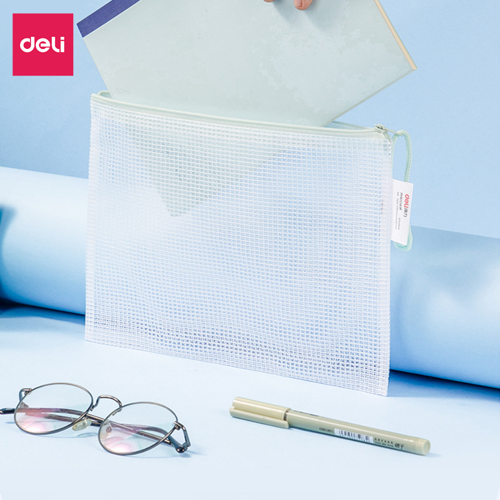 Túi Đựng Bút DELI Túi đựng đồ dùng học tập trong suốt dạng lưới - chất liệu PVC cao cấp - Kích ...
