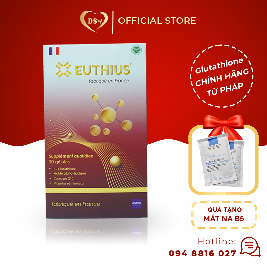 Viên Uống Trắng Da Glutathion EUTHIUS Hộp 30 Viên Hỗ Trợ Chống Oxy Hóa ...