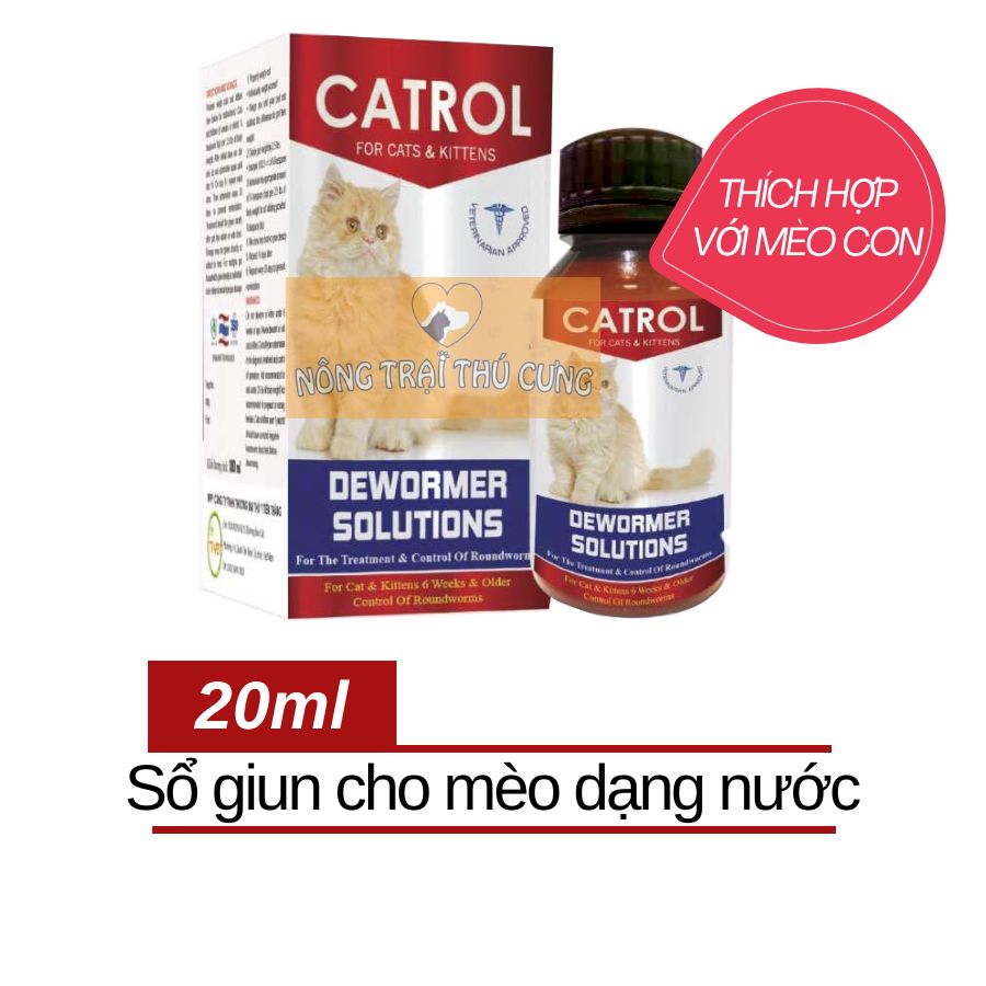 Xổ Giun Cho Mèo Dạng Nước CATROL 20ml (2.5kg/1ml) - [Nông Trại Thú Cưng ...