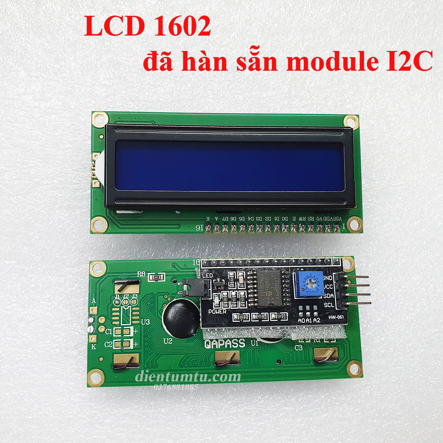 Màn hình LCD 1602 1602A Xanh Dương / Xanh Lá / Mạch I2C cho LCD | Lazada.vn