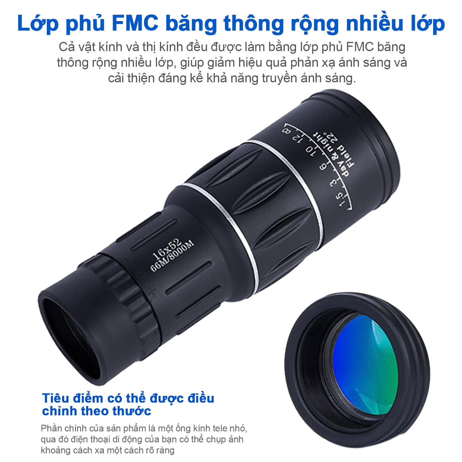 Ống nhòm siêu xa 1000M Độ Nét Cao 1 Mắt Mini 16X52Ống nhòm mini Ống ...