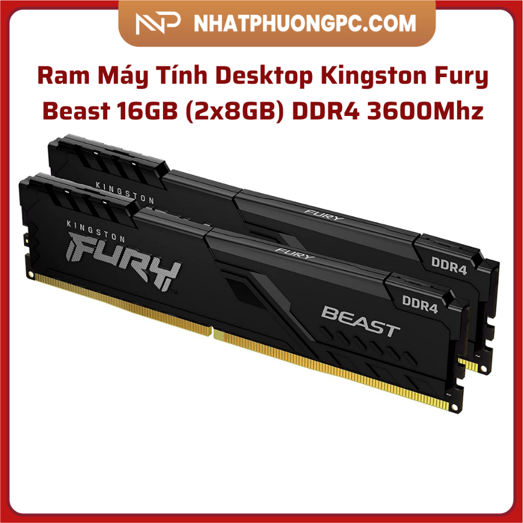 Ram máy tính Kingston Fury Beast RGB 16GB 3200MHz DDR4 (2x8GB) KF432C16BBAK2/16 - MixASale