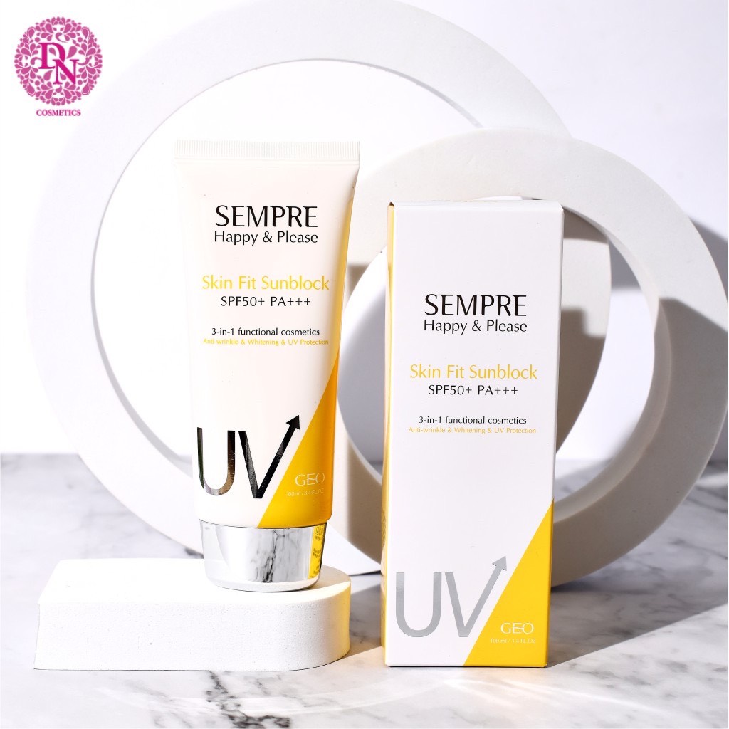 Kem Chống Nắng Geo Lamy Sempre Happy Please Skin Fit Sunblock SPF50 PA ...
