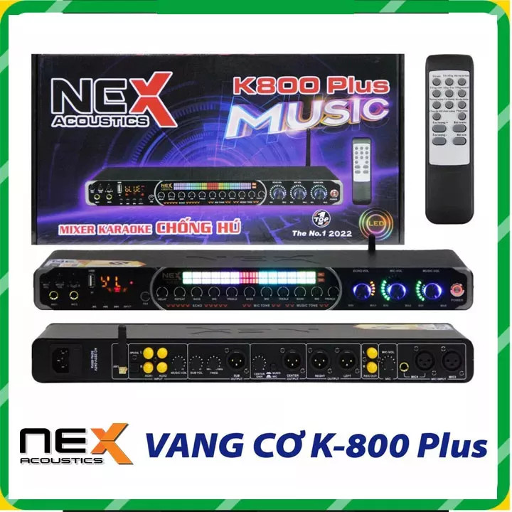 Vang Cơ Chuyên Nghiệp NEX K800 PLUS - Vang Karaoke Chống Hú, Echo Nhẹ Mượt Mà, Cổng Sub Riêng ...
