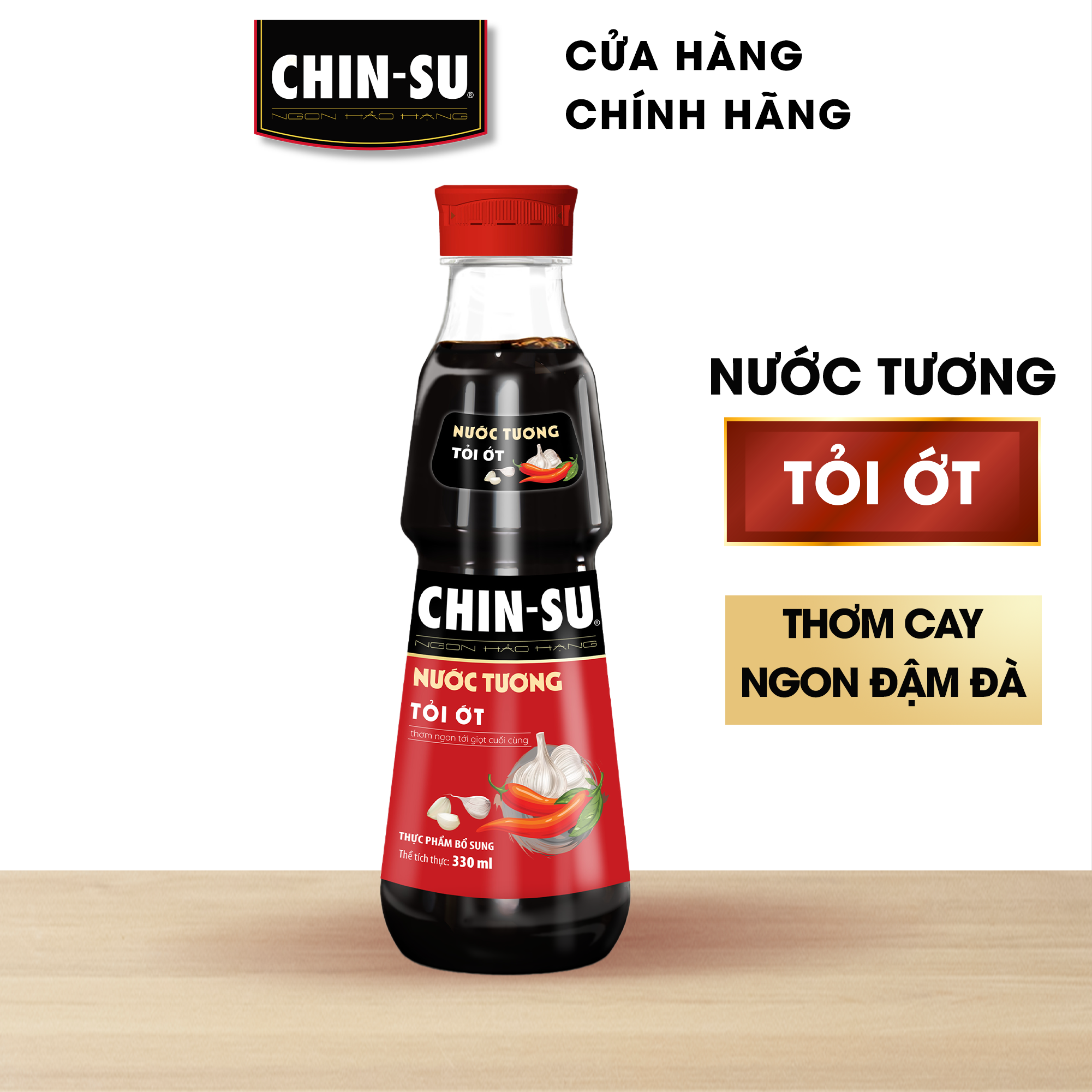 Nước Tương CHIN-SU Tỏi Ớt Chai 330ml - MixASale