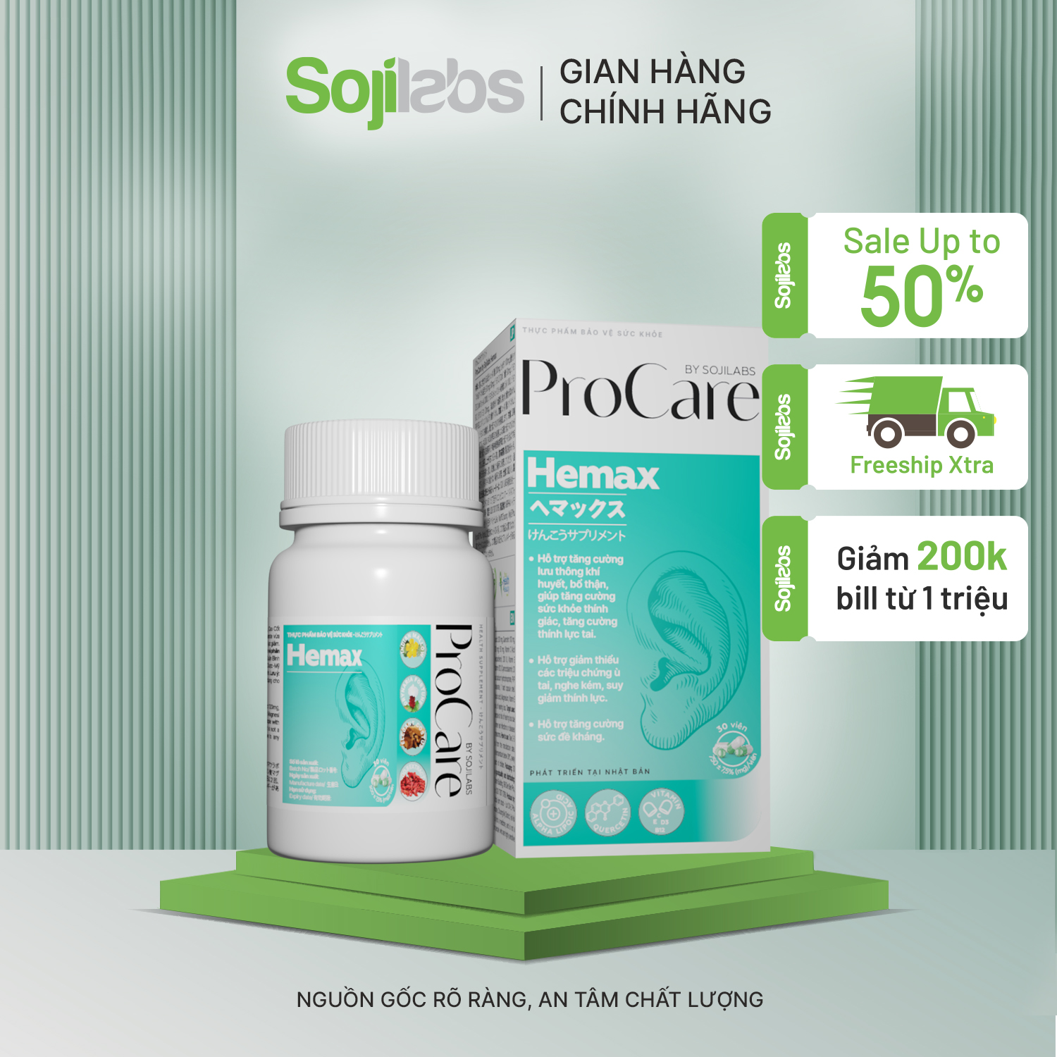 Viên Uống PROCARE BY SOJILABS HEMAX hỗ trợ cải thiện thính lực, hỗ trợ ...