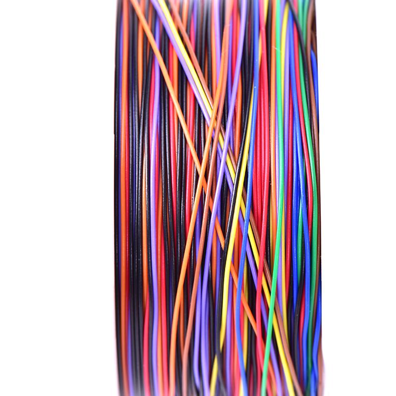 LngBo 30AWG Mixed Color Jump Wire Tinned Copper PVC Insulation Single ...