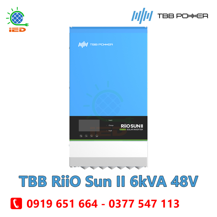 Biến tần hybrid TBB POWER RiiO Sun II 6kVA 48V - Biến tần điện mặt trời ...