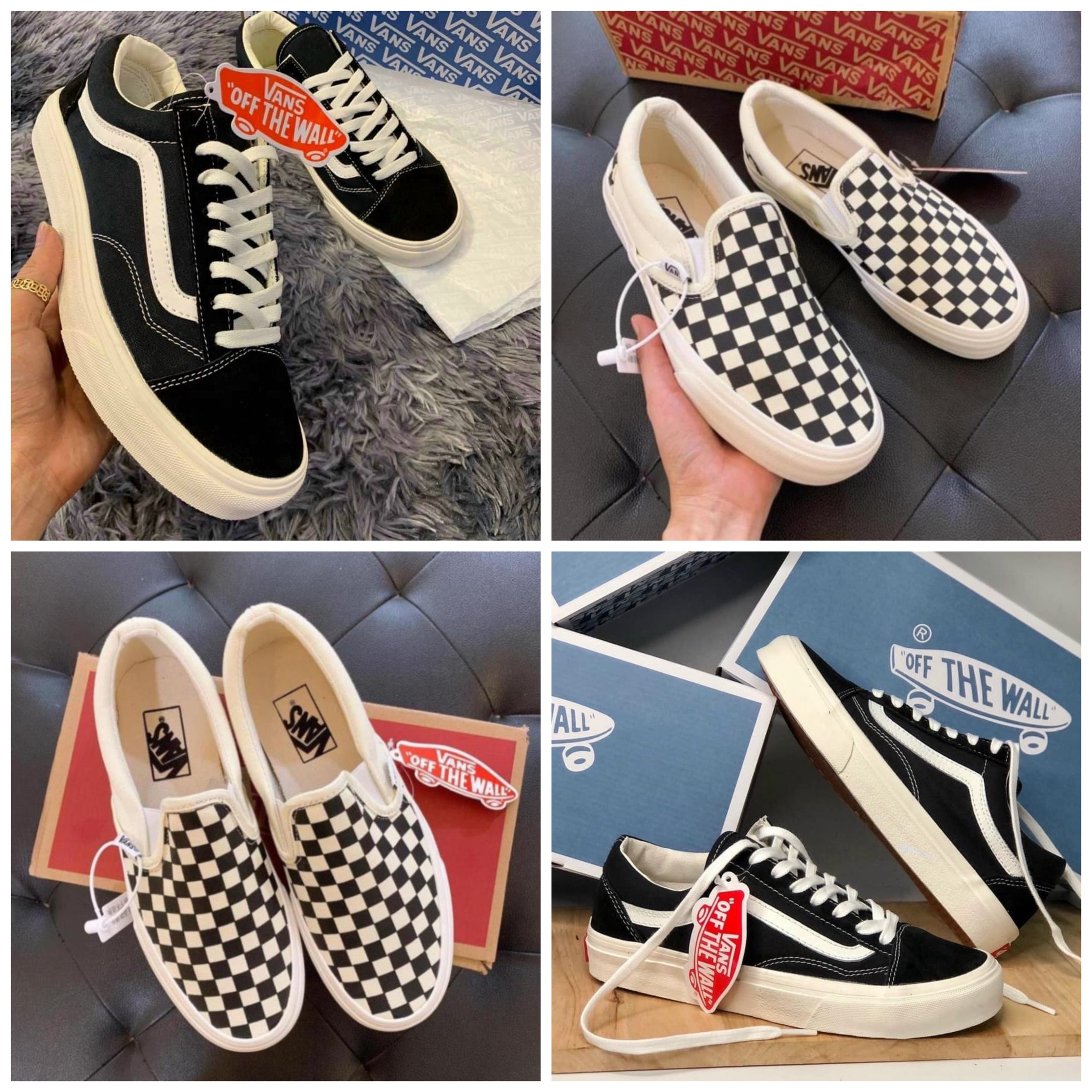 Full Box giày thể thao Vans Fear of god đen trắng Giày Van Dán Đen ...