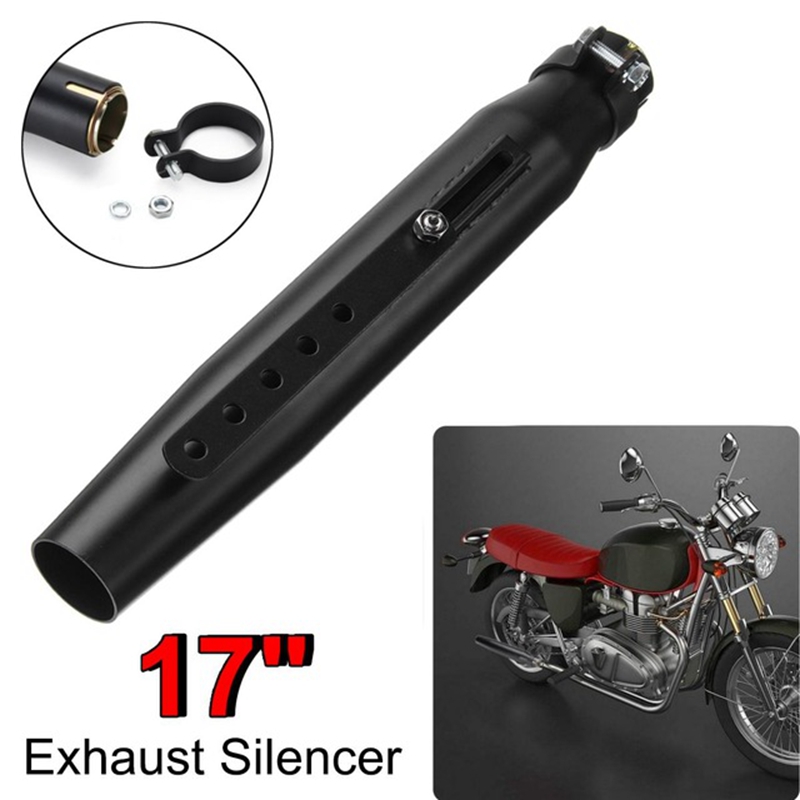 Universal 17inch Motorcycle Exhaust Muffler Pipe Tip Retro Vintage Rear ...