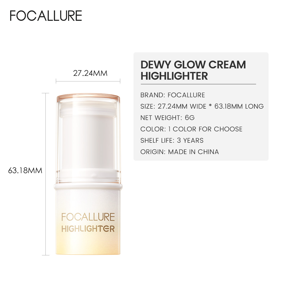 FOCALLURE Pro 3D Creamy Highlighting Stick Natural Glow All In One ...
