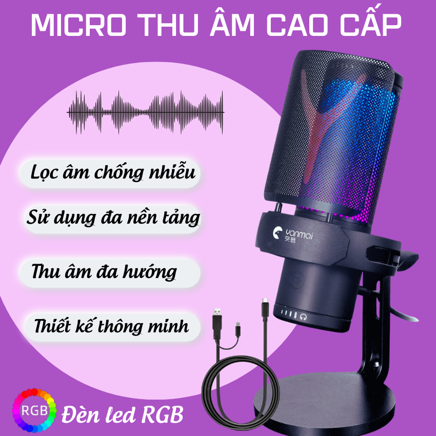 Micro thu âm karaoke có dây - Mic thu âm livestream Yanmai GM7 - Míc ...