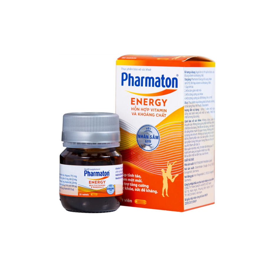 Viên uống Pharmaton Energy 30 viên bổ sung nhân sâm G115, hỗn hợp ...