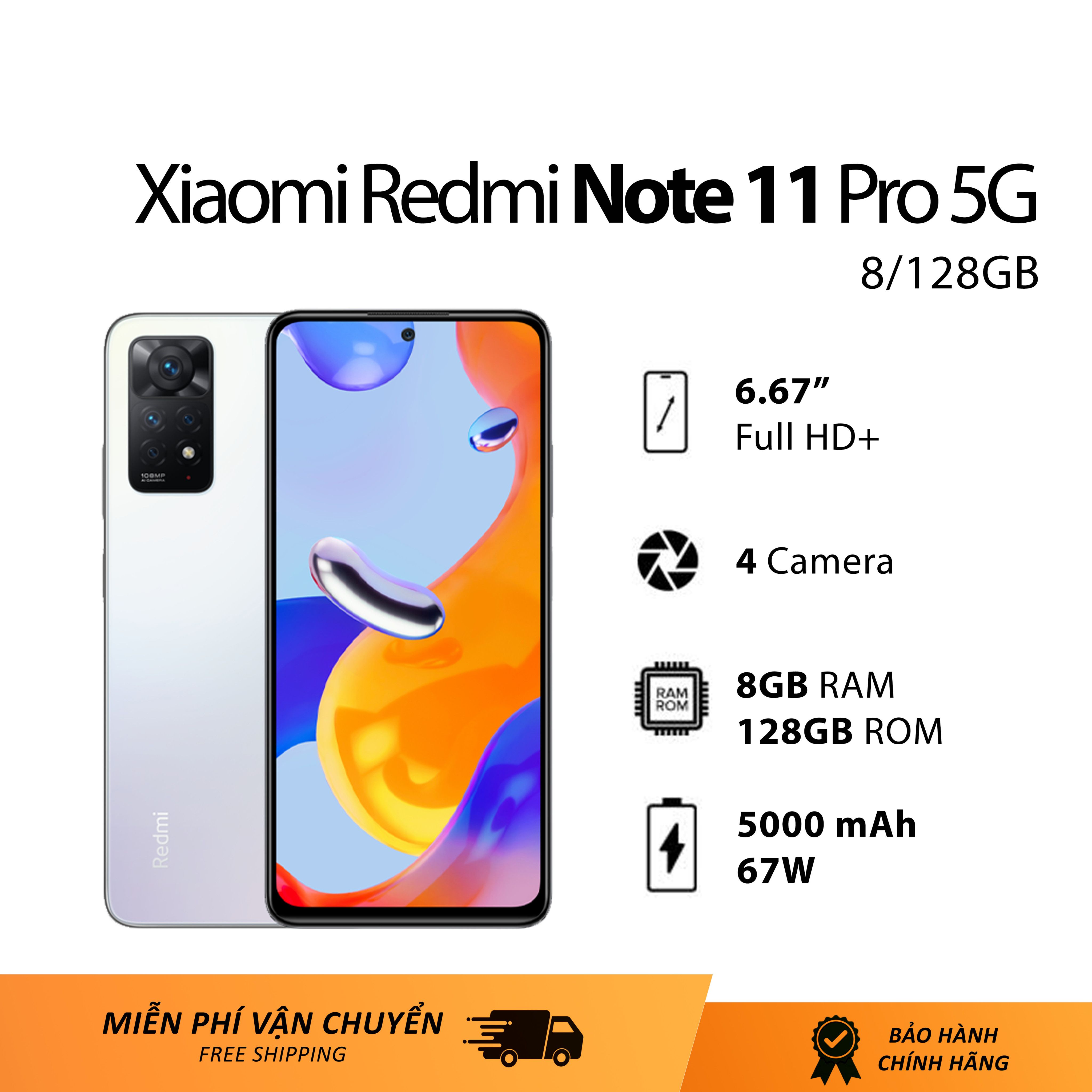 Điện thoại Xiaomi Redmi Note 11 Pro 5G (8GB128GB) CHÍNH HÃNG NGUYÊN ...