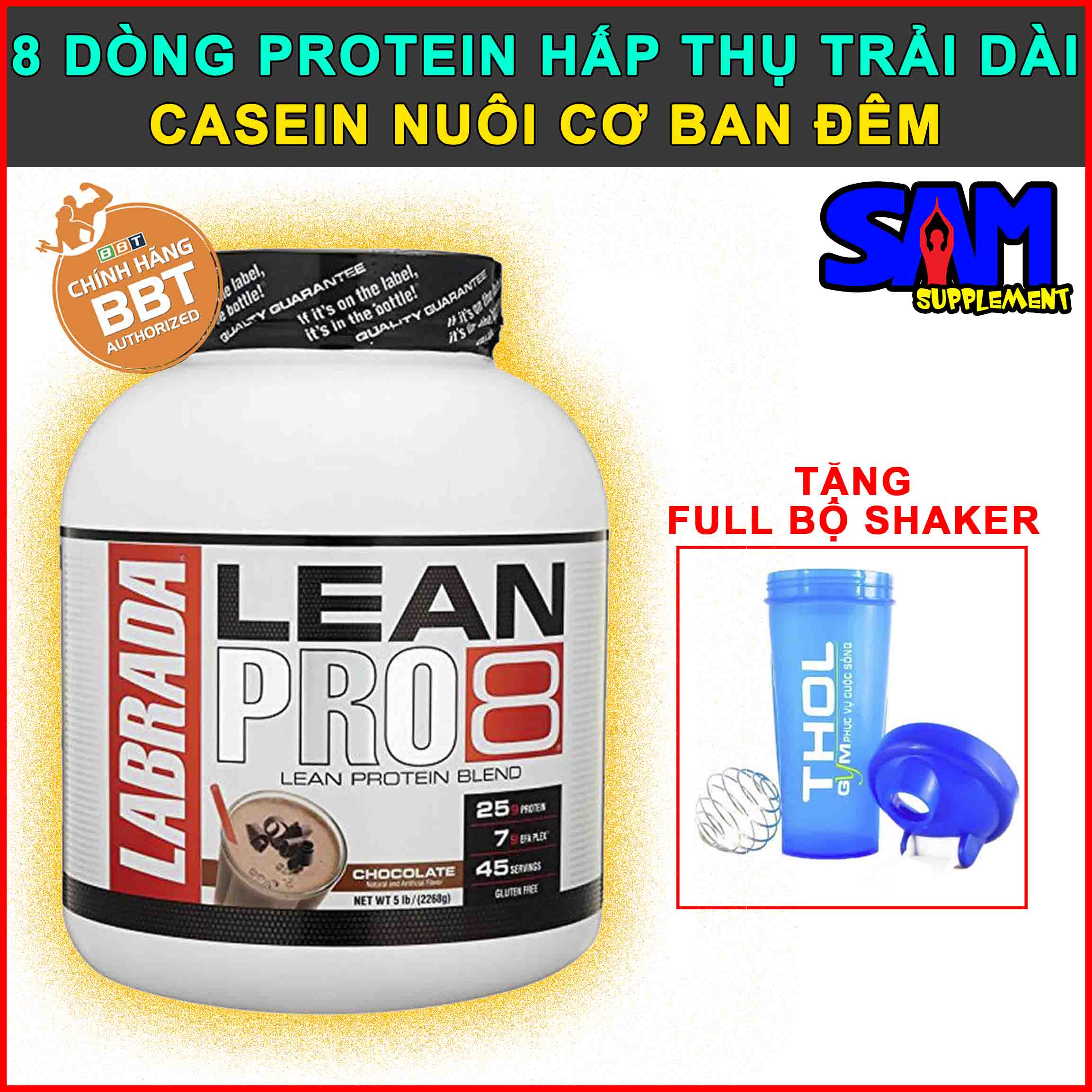 LABRADA LEANPRO 8 - 8 Dòng Whey Protein hấp thụ trải dài - Casein nuôi ...