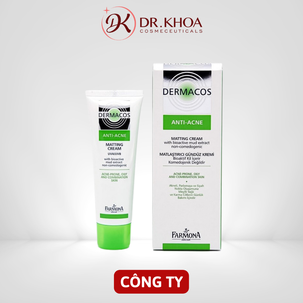 Kem Dưỡng Ẩm Dermacos Anti Acne Matting Cream 50ML Giảm Bóng Nhờn, Ngừa ...