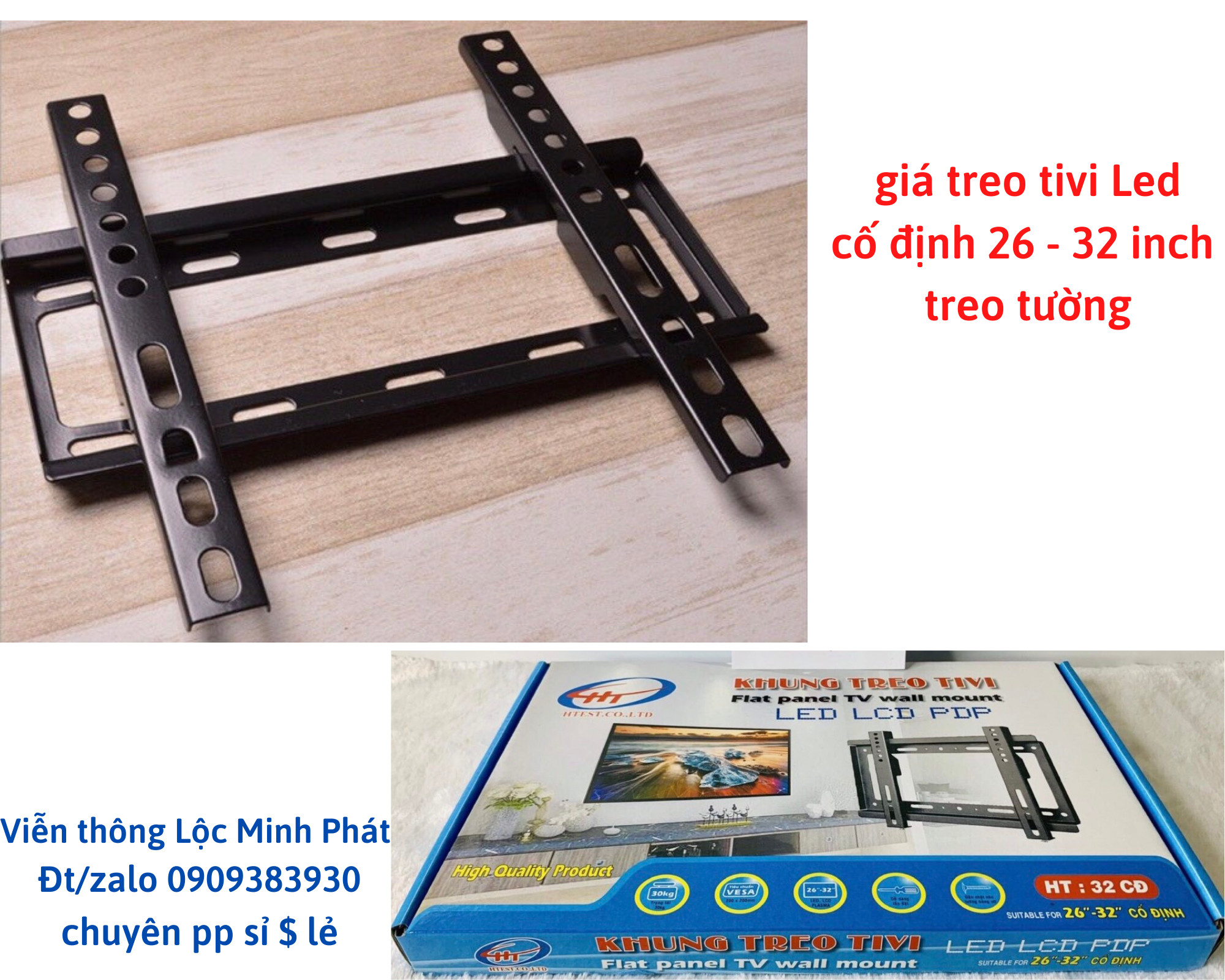 Khung treo tivi - giá treo tivi Led cố định sát tường 26 - 32 inch ...