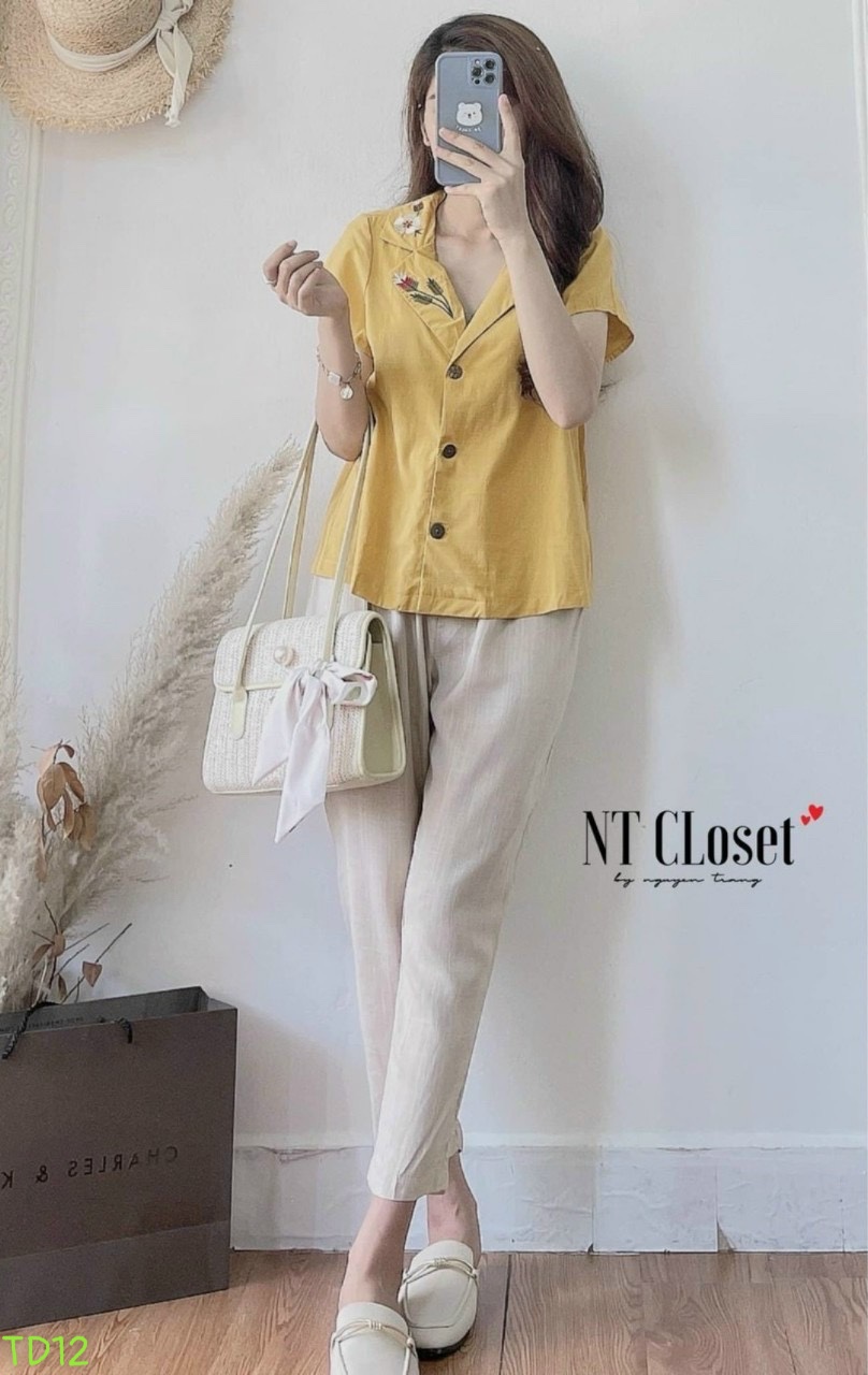 Set bộ cổ vest thêu hoa siêu đẹp - MixASale