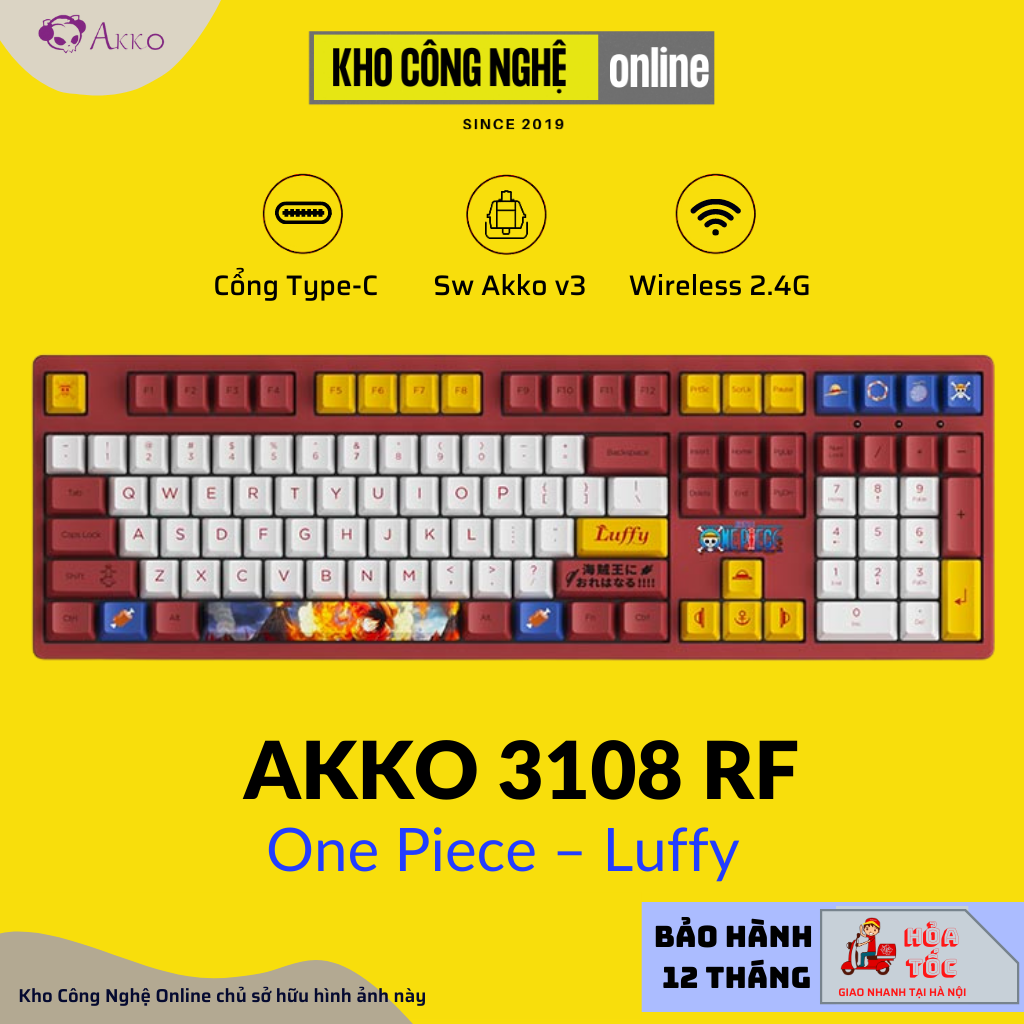 Bàn phím cơ AKKO 3108 RF One Piece Luffy (Dual-mode / AKKO sw v3) - Hàng Chính Hãng | Lazada.vn