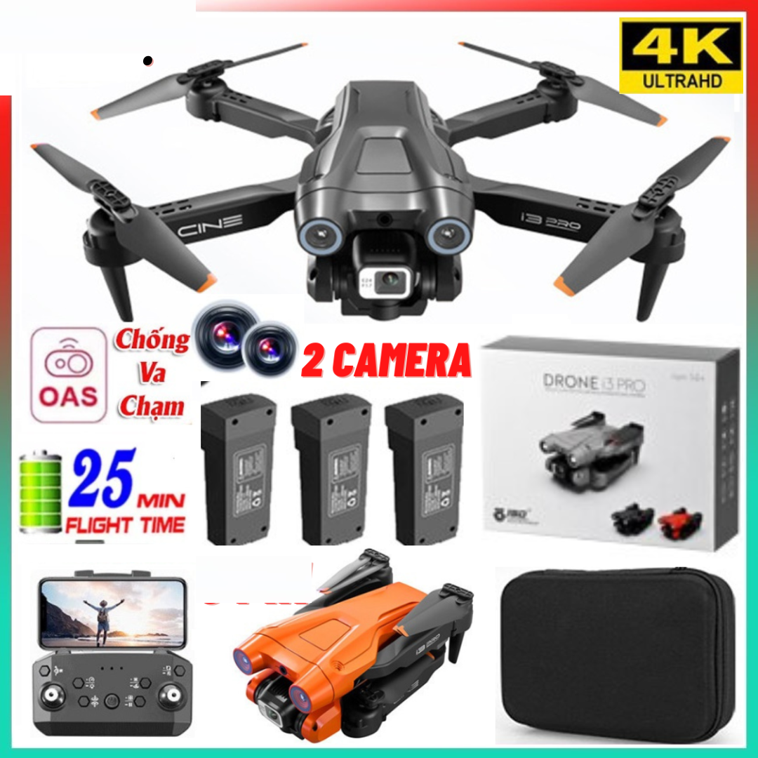 Flycam I3 Pro 2 PIN, 4K, Flycam mini giá rẻ, Flycam mini, Flycam mavic ...