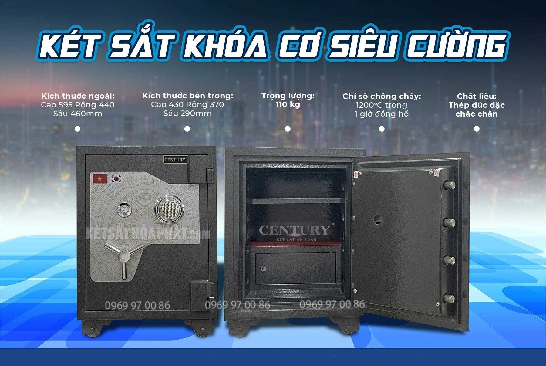 Két sắt siêu cường Century CFSC455KC nặng 110kg Két sắt khóa cơ cao cấp ...