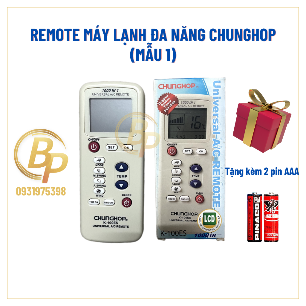 Remote máy lạnh đa năng Chunghop (Chọn mẫu) - Điều khiển điều hoà đa ...