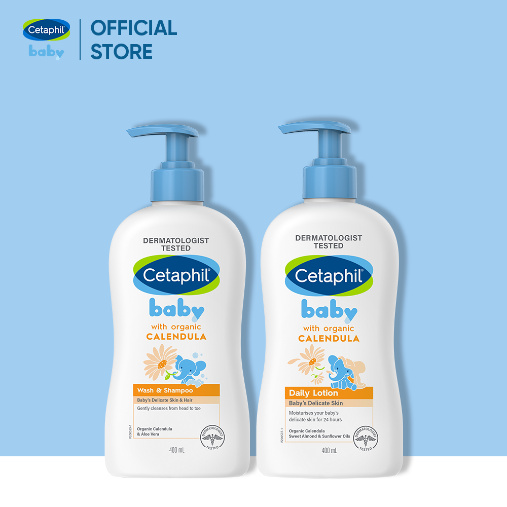 Combo Sữa tắm gội Cetaphil Baby WS with Organic Calendula 400ml Sữa ...