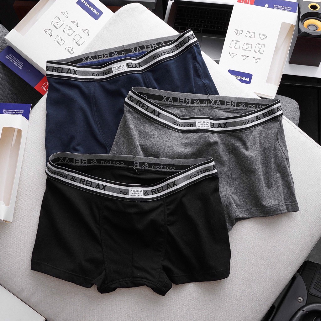 Pack 3 Quần Lót (Sịp) Nam Boxer PULL BEAR RELAX Đùi Chất Vải Cotton 4 ...