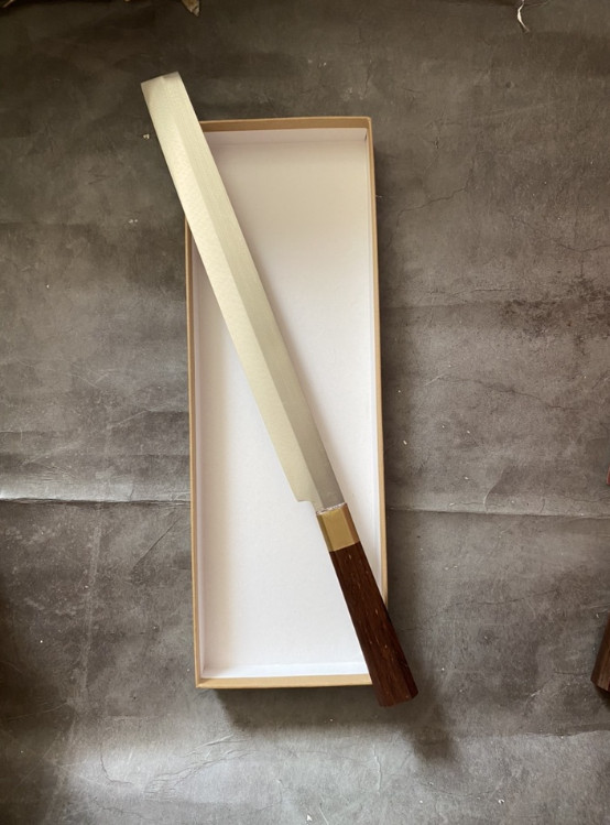 Dao CS095 , Dao sashimi thái lát cá THÉP TRẮNG cán cẩm khâu đồng ...