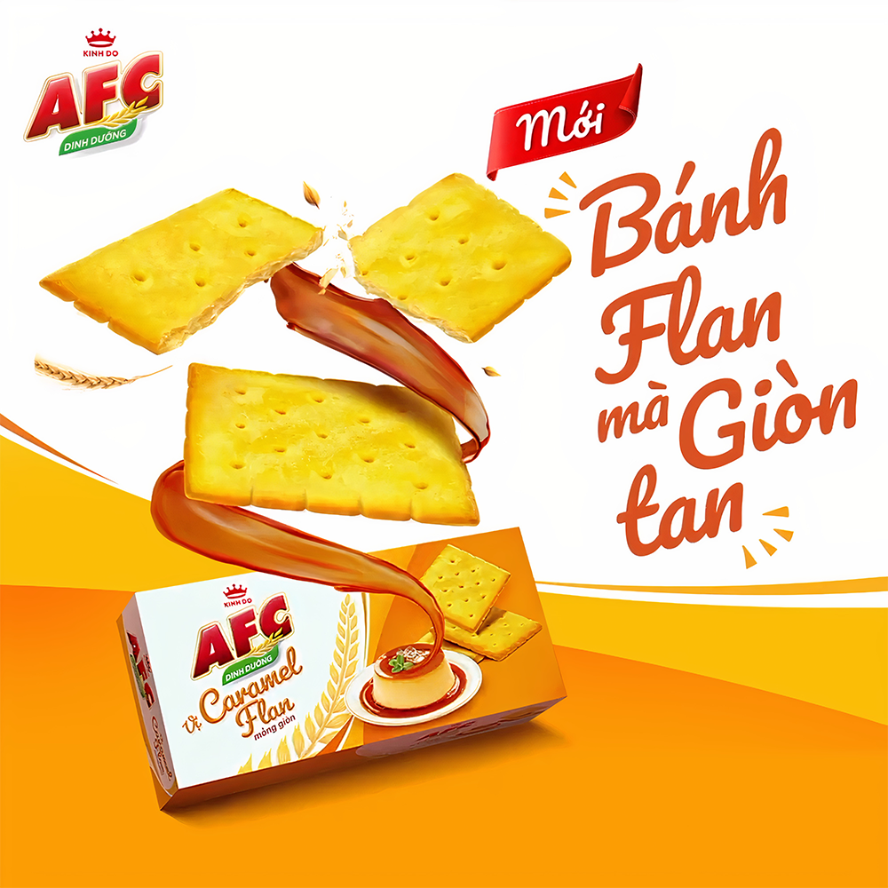 Bánh quy dinh dưỡng AFC vị caramel flan hộp 125g - MixASale