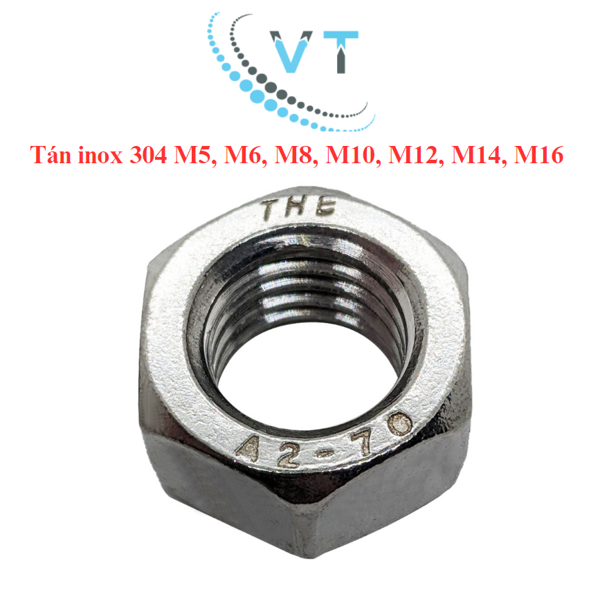 Đai Ốc, Tán Dẹp, Tán Ecu Inox 304 Dùng Cho Bulong M5, M6, M8, M10, M12, M14, M16 Loại Tốt (túi ...