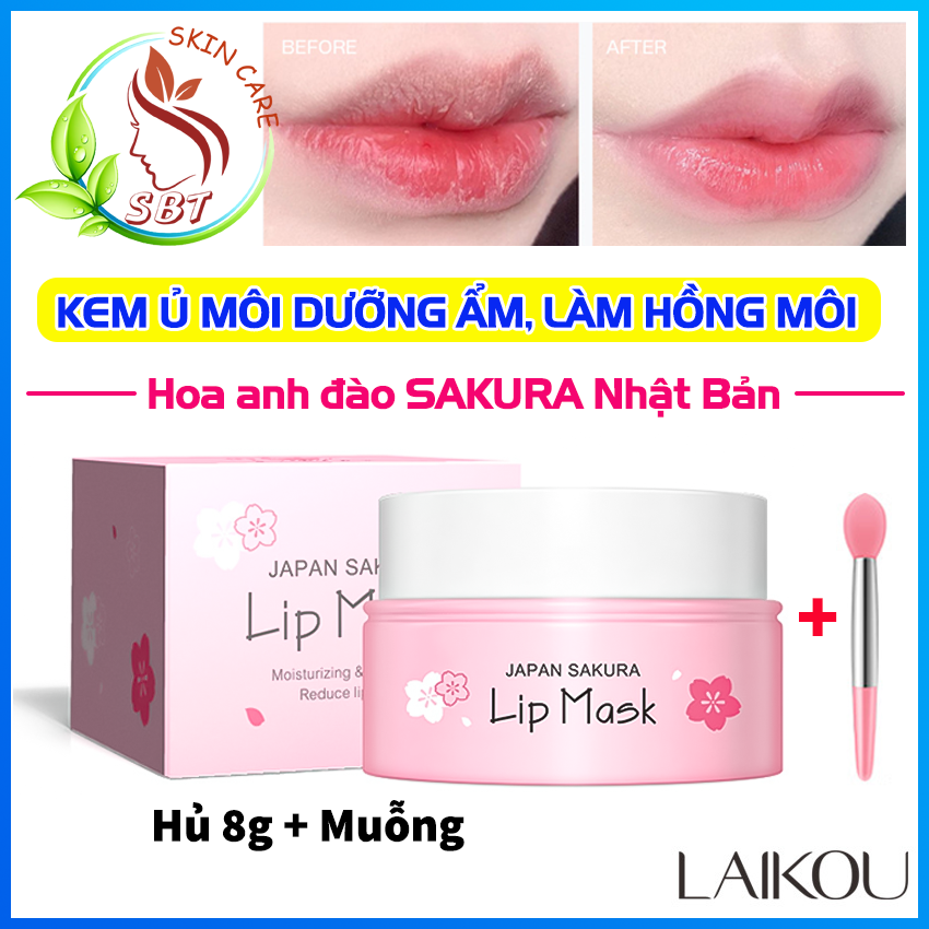 Kem Dưỡng Môi Chống Khô Môi Nứt Nẻ LAIKOU Japan Sakura Lip Mask Hủ ...