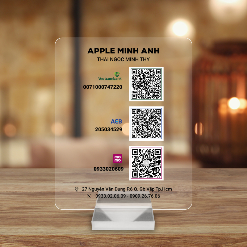 Bảng mã QR CODE để bàn bằng mica bền đẹp chất lượng cao cấp | Lazada.vn