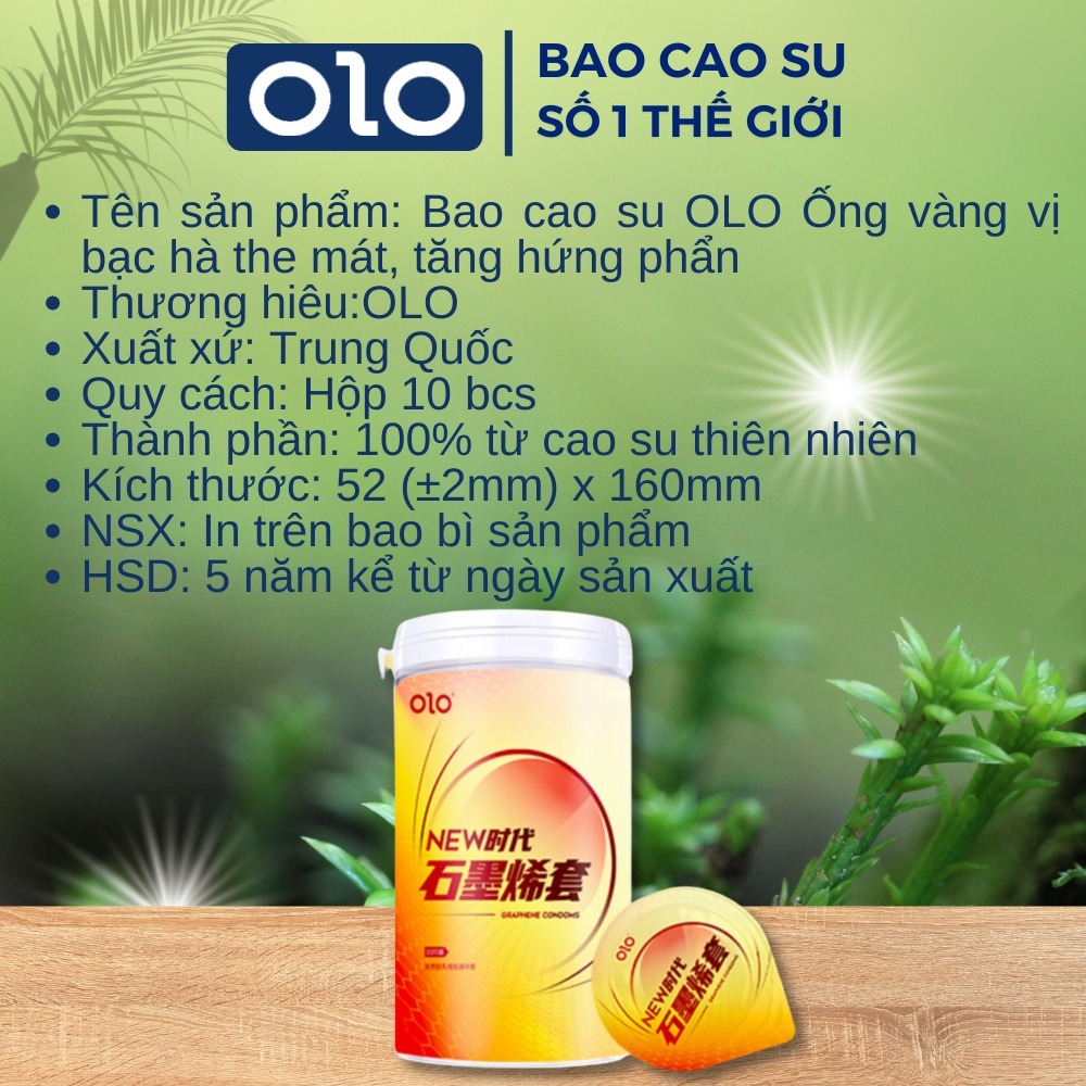 Bao cao su OLO 001 Graphene bcs siêu mỏng dẫn nhiệt chống xuất tinh sớm ...