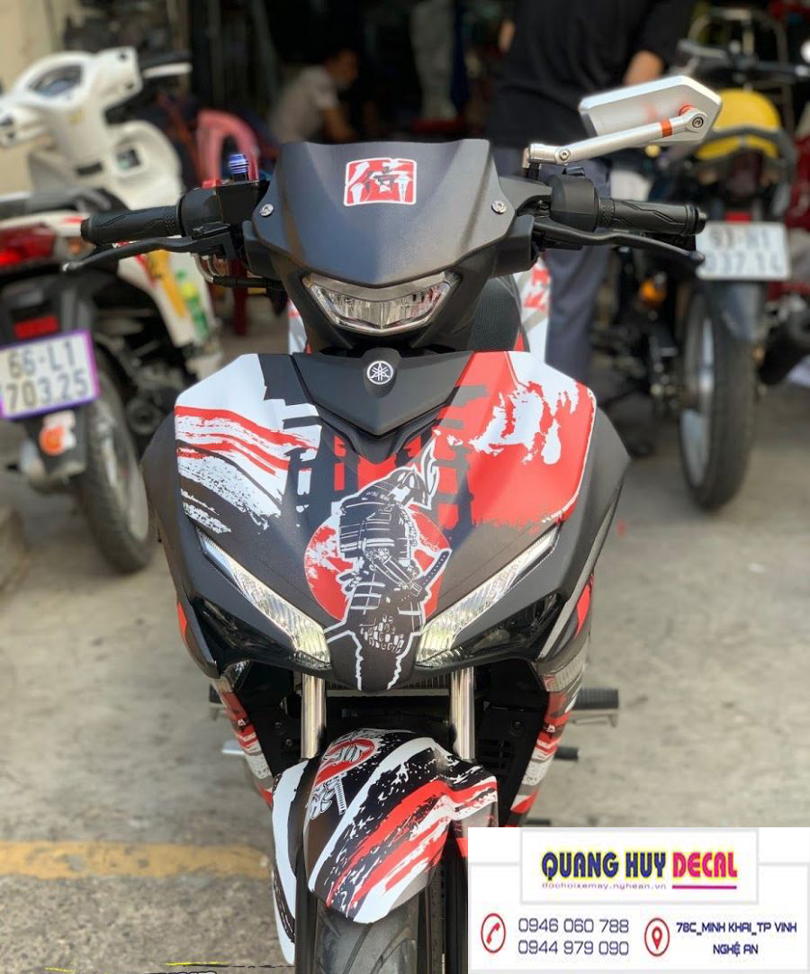 Tem trùm ex 155 đỏ đen trắng, tem exciter 155, team trùm exciter 155 ...