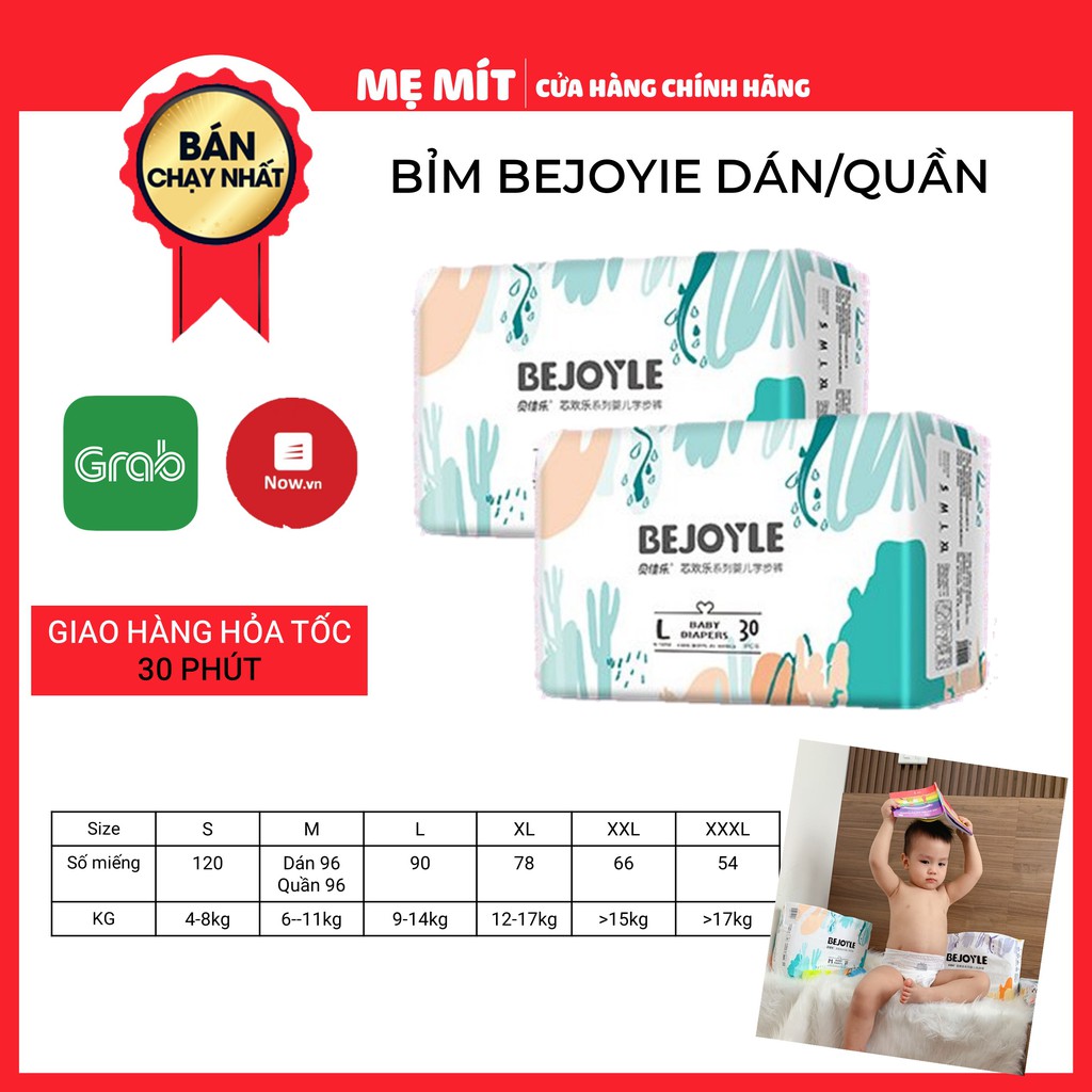 Bỉm Bejoyie dánquần nội địa trung đủ size S120M96L90XL78XXL66 - MixASale