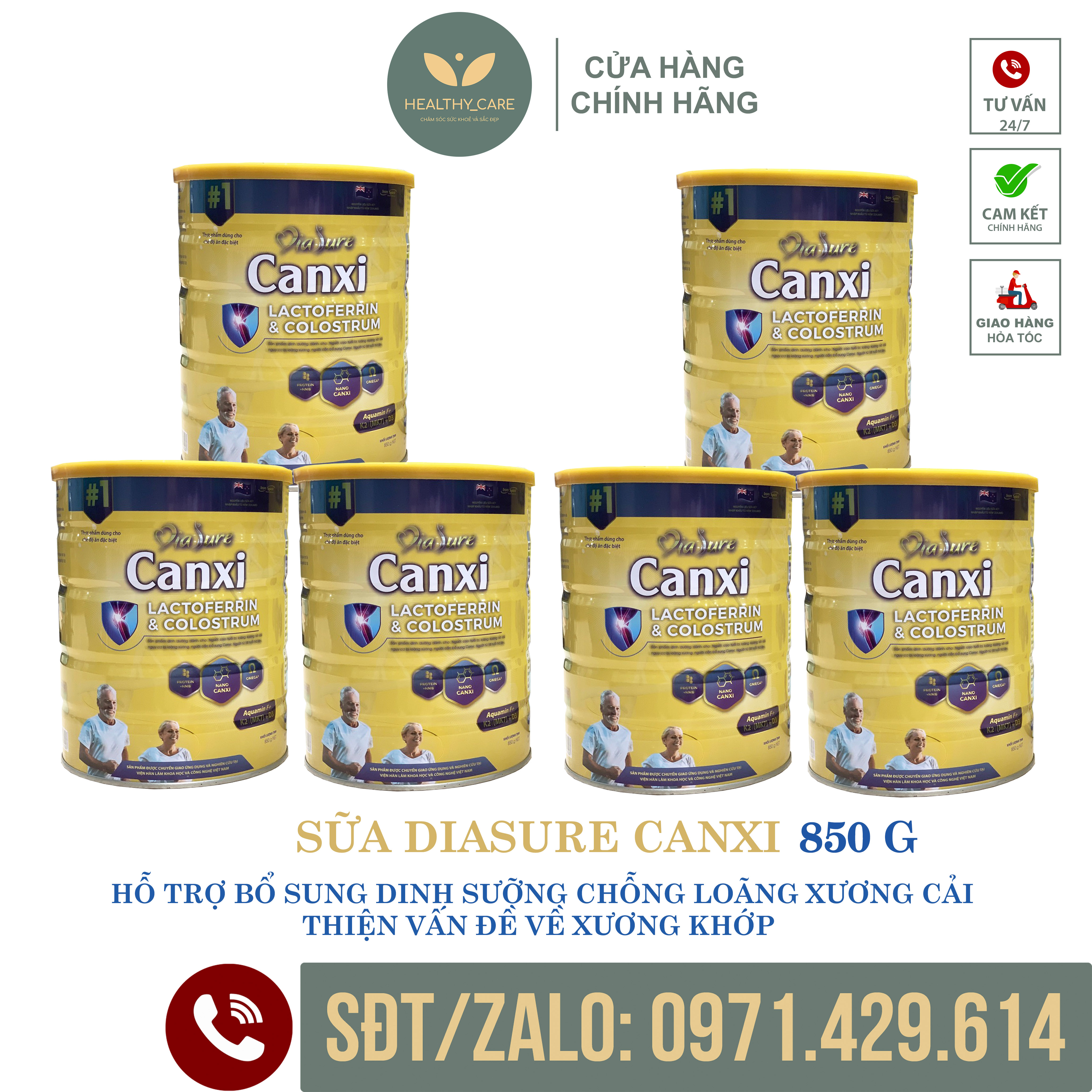 Combo 2 Lon Sữa DIASURE CANXI 850GCHÍNH HÃNG - hỗ trợ bổ sung dinh dưỡng nano canxi phòng chống ...